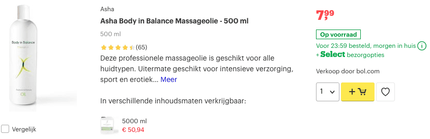 Top 1 Asha Body In Balance Massageolie - 500 Ml Review | Droogtrainers.nl